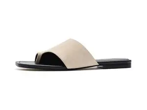 Madewell Maycie Suede Toe-loop Slide Sandals - Beige
