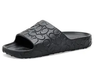 COACH Embossed Monogram Slides - Black