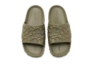 COACH Embossed Monogram Slides - Green