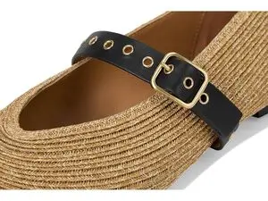 Madewell The Remy Mary Jane Flat In Straw - Multi