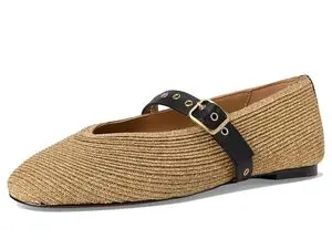 Madewell The Remy Mary Jane Flat In Straw - Multi