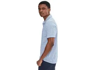 Lacoste Regular Fit Ultra Dry Striped Golf Polo Shirt Clothing /white - Blue