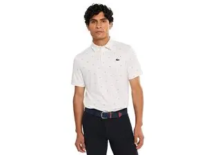 Lacoste Regular Fit Printed Golf Polo Shirt Clothing /aral 1 - White