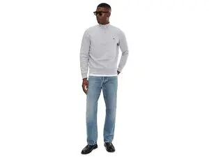 Lacoste High Neck Zipped Fleece Sweatshirt - Gray