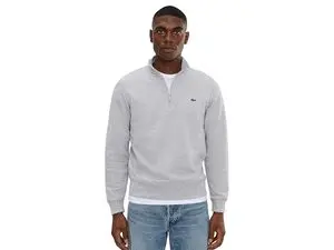 Lacoste High Neck Zipped Fleece Sweatshirt - Grey