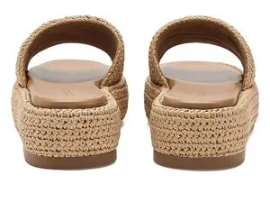 COACH Sculpted C Raffia Flatform Slides - Gray