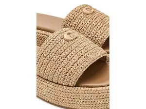 COACH Sculpted C Raffia Flatform Slides - Gray