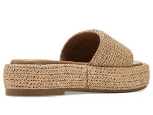 COACH Sculpted C Raffia Flatform Slides - Gray
