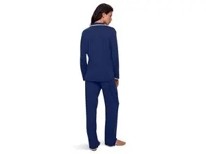 Eberjey Frida Long Pj Set Pajama Sets Plum/ivory - Blue