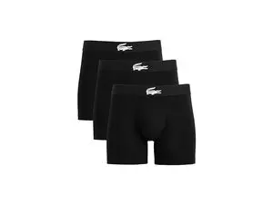 Lacoste 3-pack Stretch Jersey Boxer Briefs Underwear White - Black