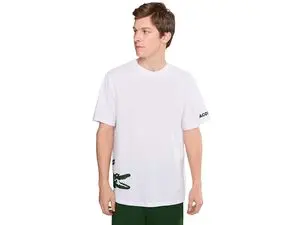 Lacoste Printed Cotton Loungewear T-shirt Jumpsuit & Rompers One Piece Flagstone/white - Gray