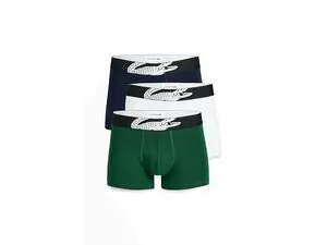 Lacoste 3-pack Crocodile Logo Trunks Underwear /white/navy Blue - Multi