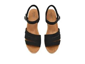 Toms Julia Wedge Sandals - Black