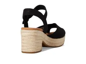 Toms Isla Peep Toe Platform Sandals - Black