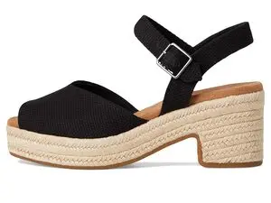 Toms Isla Peep Toe Platform Sandals - Black