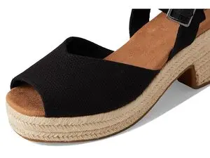 Toms Isla Peep Toe Platform Sandals - Black
