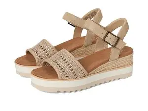 TOMS TOMS Diana Platform Wedge Sandals With Buckled Ankle Strap