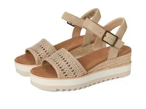 TOMS TOMS Diana Platform Wedge Sandals With Buckled Ankle Strap