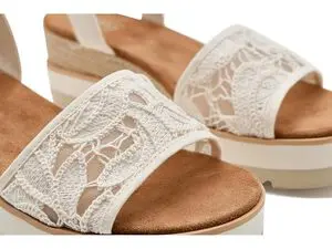 Toms Diana Platform Wedge Sandals With Buckled Ankle Strap - Gray