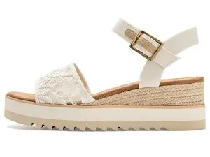 Toms Diana Platform Wedge Sandals With Buckled Ankle Strap - Gray