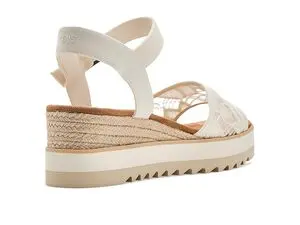 Toms Diana Platform Wedge Sandals With Buckled Ankle Strap - Gray