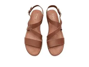 Toms Mar Leather Sandals With Adjustable Buckle - Brown