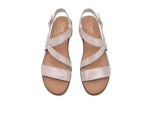 Toms Mar Leather Sandals With Adjustable Buckle - Gold