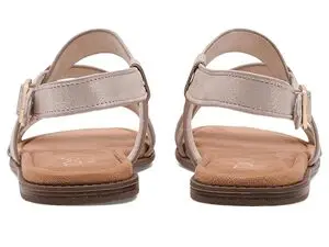 Toms Mar Leather Sandals With Adjustable Buckle - Gold