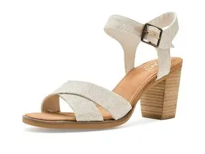 Toms Majorca Ankle Strap Block Heel Sandals - Gray
