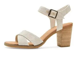 Toms Majorca Ankle Strap Block Heel Sandals - Gray