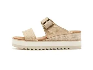 Toms Diana Mule Buckle Wedge Sandal - Gray