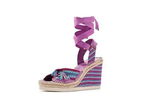 Vince Camuto Bealie Woven Lace-up Wedge Sandals - Multi