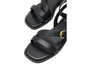 Vince Camuto Neiko Double Buckle Strappy Flat Sandals - Black