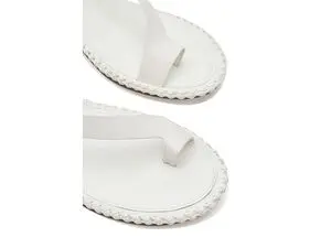 Vince Camuto Libahs Ankle Strap Flat Sandals With Toe Loop - White
