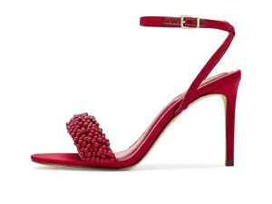 Vince Camuto Arleem Beaded Band Ankle Strap Stiletto Sandals - Orange