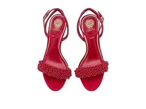 Vince Camuto Arleem Beaded Band Ankle Strap Stiletto Sandals - Orange