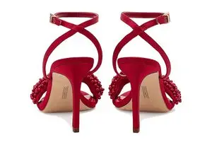 Vince Camuto Arleem Beaded Band Ankle Strap Stiletto Sandals - Orange