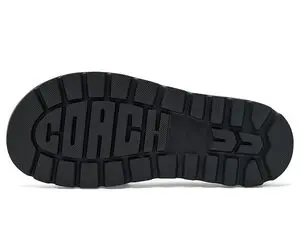 COACH Brynn Leather Slide Sandals With Gold Tone Hardware