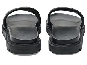 COACH Brynn Leather Slide Sandals With Gold Tone Hardware