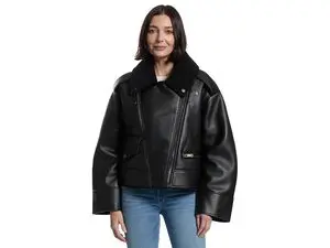 UGG Finnian Luxefluff Moto Jacket - Black