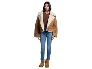 UGG Finnian Luxefluff Moto Jacket - Brown