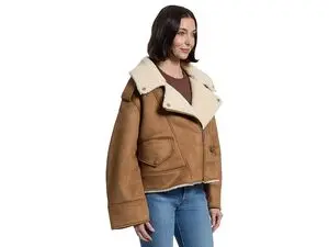 UGG Finnian Luxefluff Moto Jacket - Brown