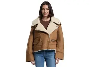 UGG Finnian Luxefluff Moto Jacket - Chestnut