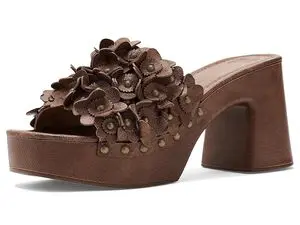 FRYE AND CO. Wylie Flower Embellished Chunky Heel Slides - Auburn