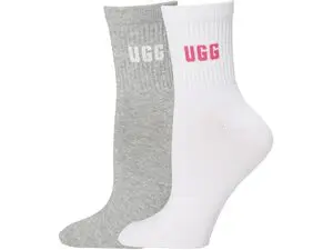 UGG Quinlin Logo Quarter 2 Pack" Socks - White