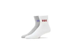 UGG UGG Quinlin Logo Quarter Length Socks - Two Pack White