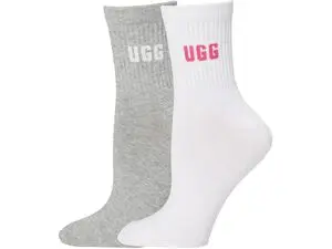 UGG UGG Quinlin Logo Quarter Length Socks - Two Pack White