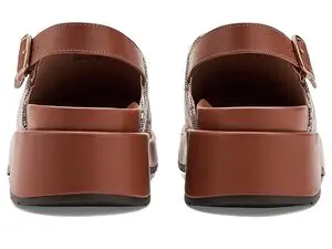 COACH Sculpted C Platform Clog In Signature Textile Jacquard - Beige