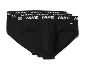 Nike All Day Cotton Stretch With Fly Hip Brief 3-pack Underwear - Black