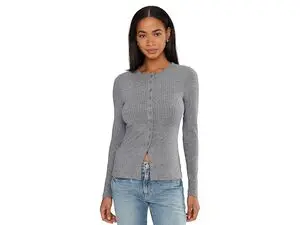 Madewell Texture Mockneck Cardigan - Gray